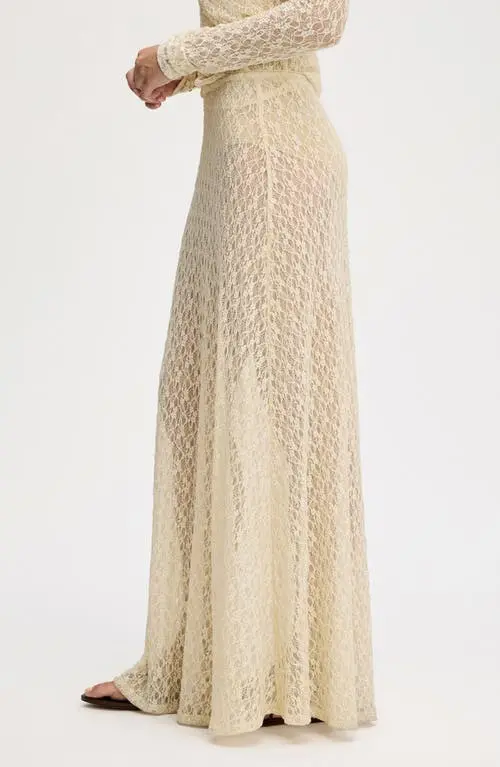 Sam Edelman Lace Knit Maxi Skirt - Almond