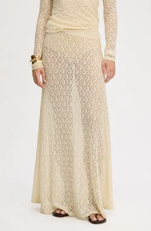 Sam Edelman Lace Knit Maxi Skirt - Almond