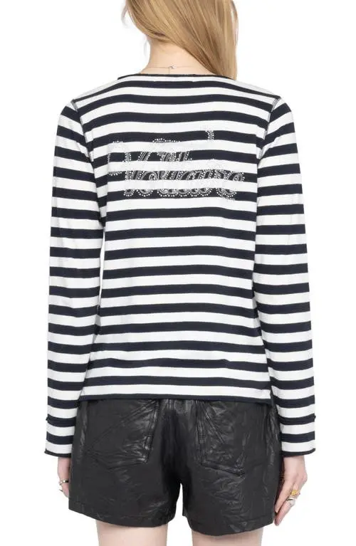 Zadig&Voltaire Striped Split-neck Top - Encore