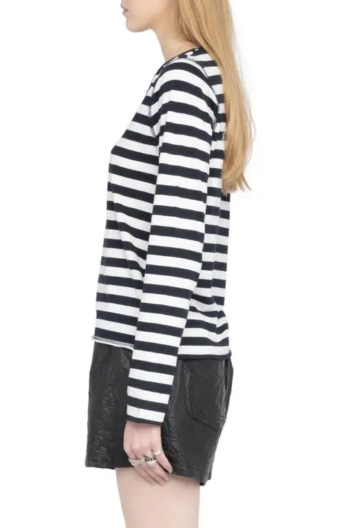Zadig&Voltaire Striped Split-neck Top - Encore