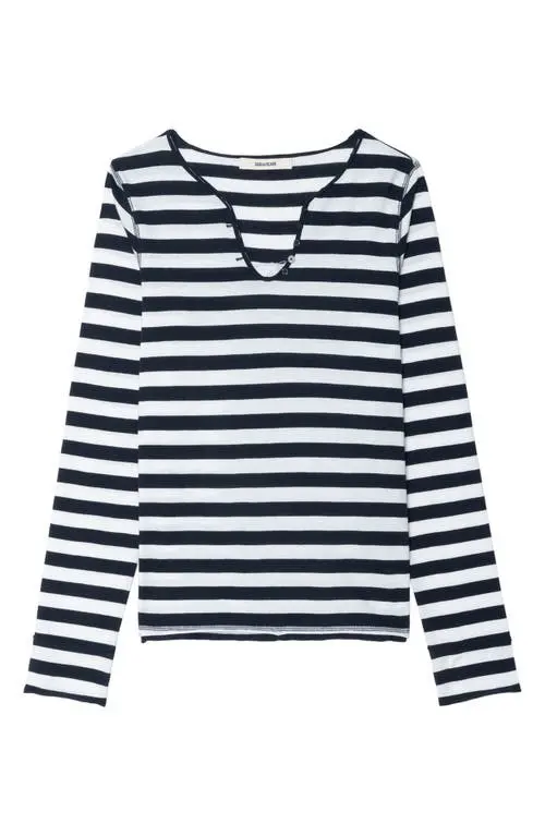 Zadig&Voltaire Striped Split-neck Top - Encore