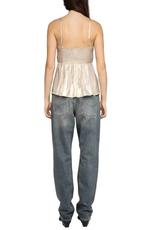 Zadig&Voltaire Cippie Pleated Metallic Camisole - Gold