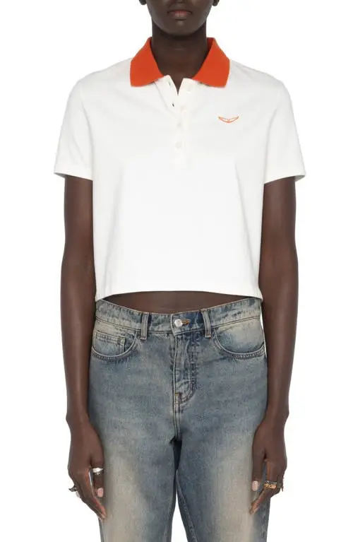 Zadig&Voltaire Mirta Crop Polo - Cream