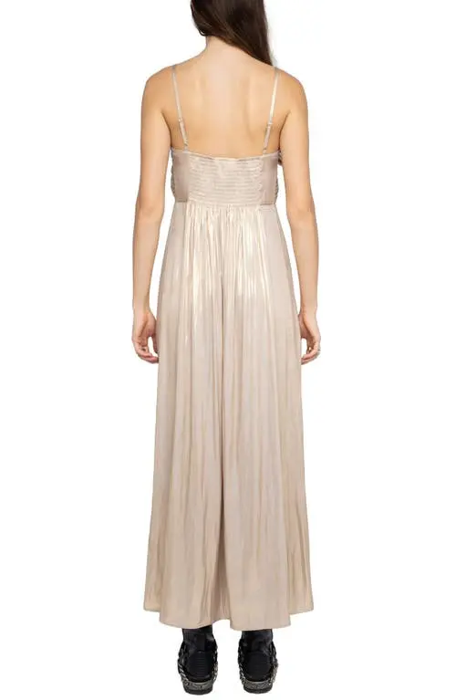 Zadig&Voltaire Rippie Pleated Metallic Slipdress