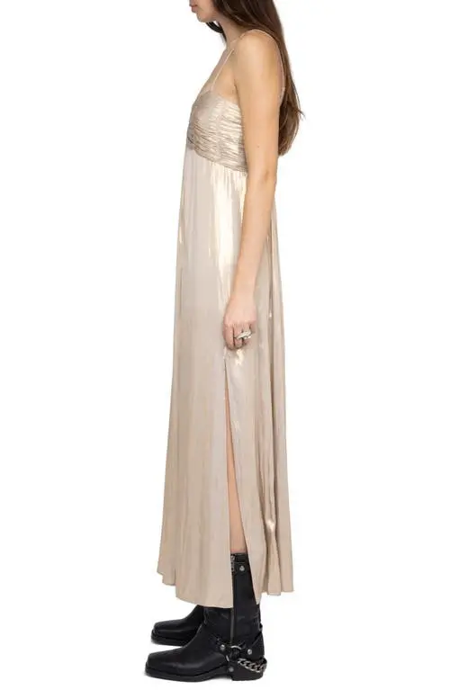 Zadig&Voltaire Rippie Pleated Metallic Slipdress