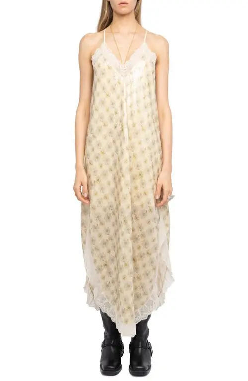 Zadig&Voltaire Ristyl Mirror Flowers Sequin Slipdress - Vanille