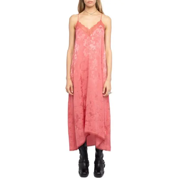 Zadig&Voltaire Risty Jacquard Silk Slipdress - Tea Rose