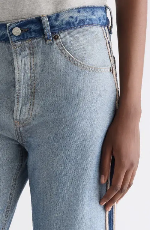 Acne Studios Rhinestone Cuff Ankle Jeans - Mid Blue