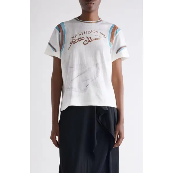Acne Studios Trompe L'oeil Logo Graphic T-shirt - White