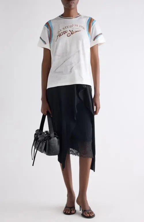 Acne Studios Trompe L'oeil Logo Graphic T-shirt - White