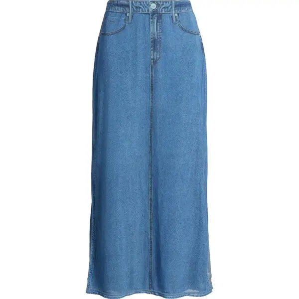 CITY BLUES Denim Mesh Maxi Skirt