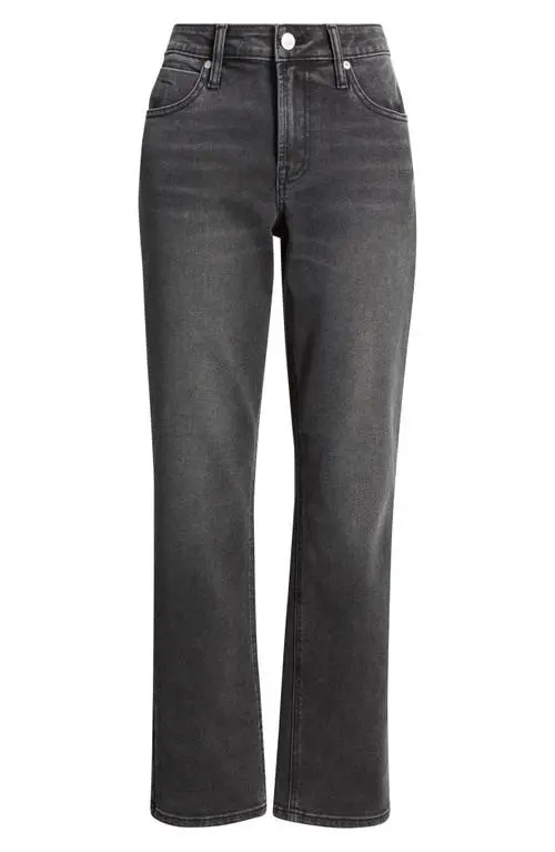 CITY BLUES Dover Ankle Straight Leg Jeans - Black Whisker Wash