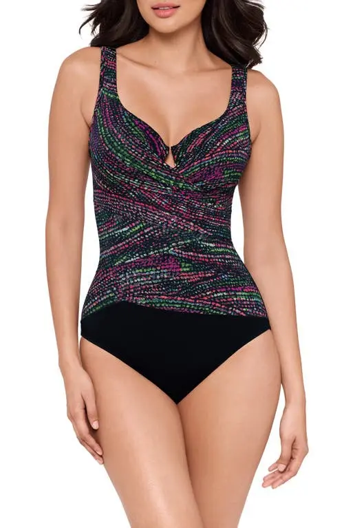 Miraclesuit Light Show Escape Underwire One-piece Swimsuit - Black/multi