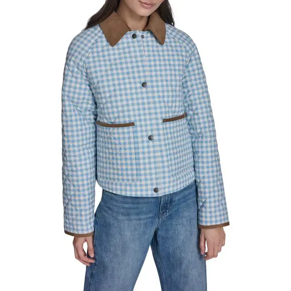 LEVI'S Quilted Barn Jacket - Light Blue/white Gingham