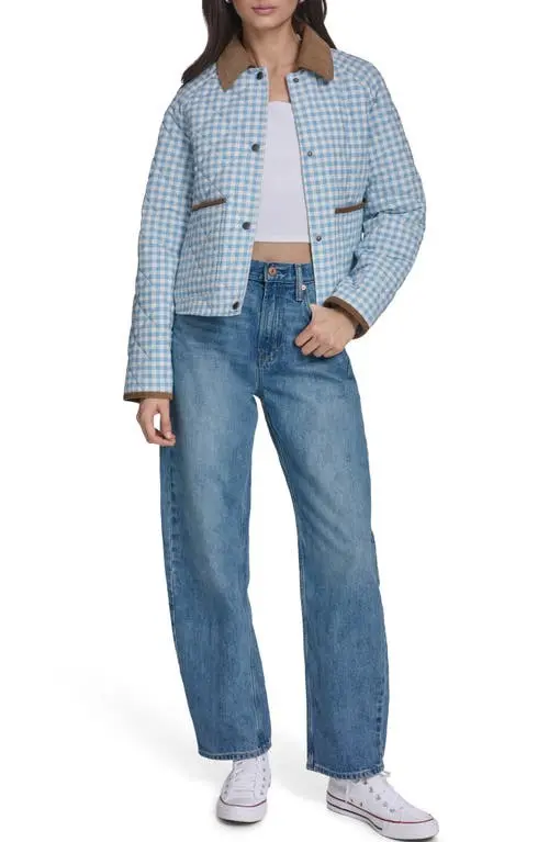 LEVI'S Quilted Barn Jacket - Light Blue/white Gingham