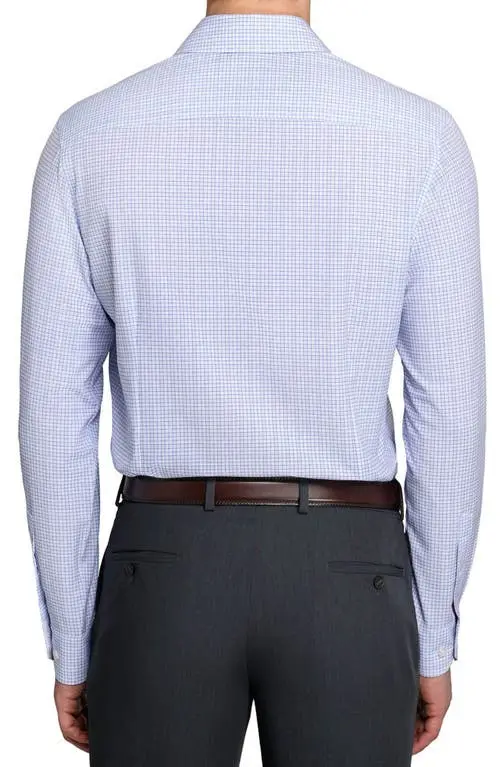 W.R.K Slim Fit Microcheck Performance Dress Shirt - White/purple