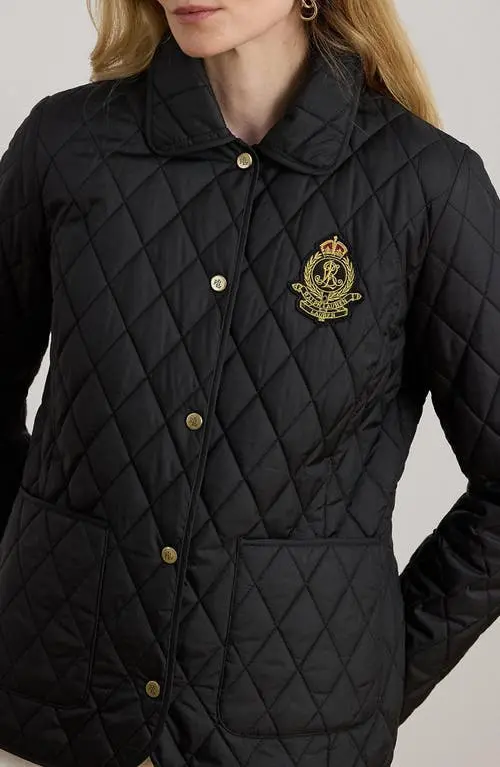 Ralph Lauren Crest Detail Quilted Jacket - Black