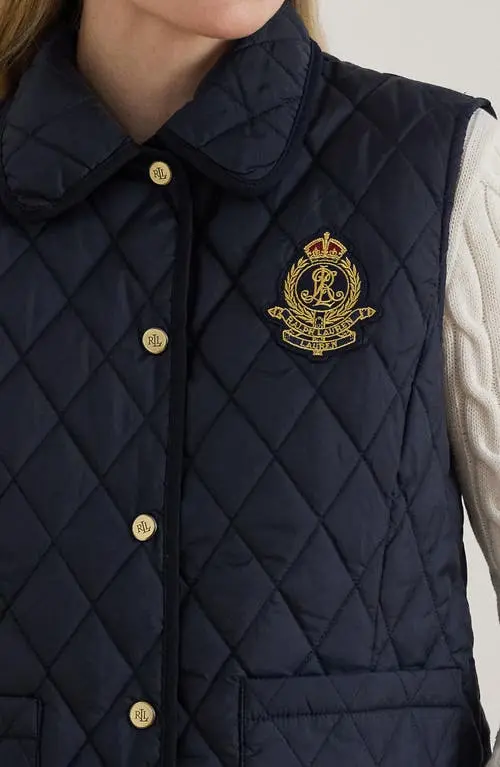Ralph Lauren Crested Quilted Vest - Dark Navy