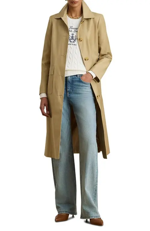 Ralph Lauren Cotton Blend Coat - Birch Tan