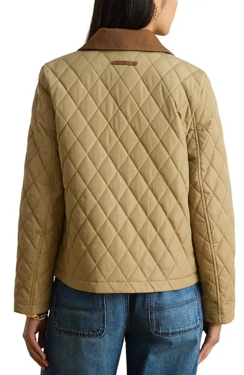 Ralph Lauren Twill Collar Quilted Jacket - Birch Tan
