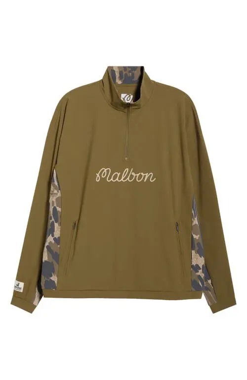 MALBON Tour Divot Quarter-zip Camouflage Jacket