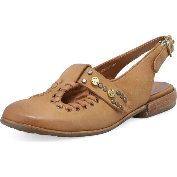 A.S.98 Zepplin Slingback Flat - Camel