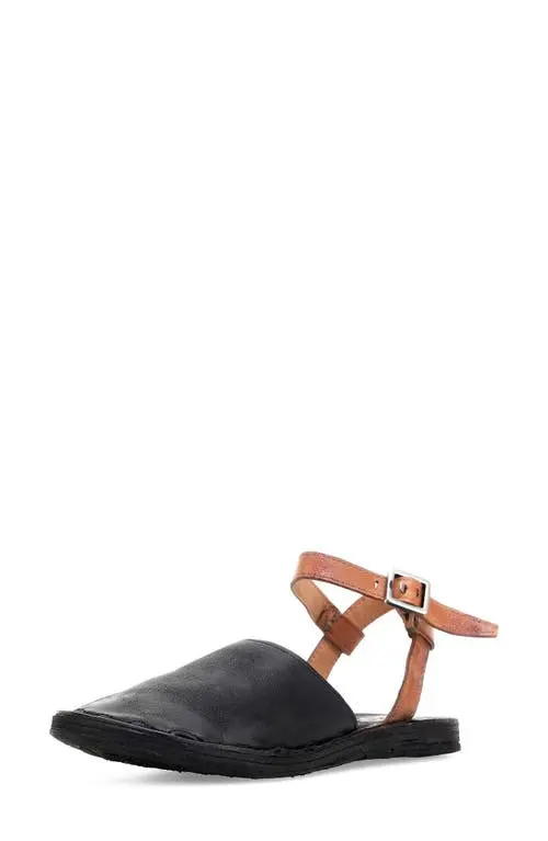 A.S.98 Rodrick Ankle Strap Flat - Black