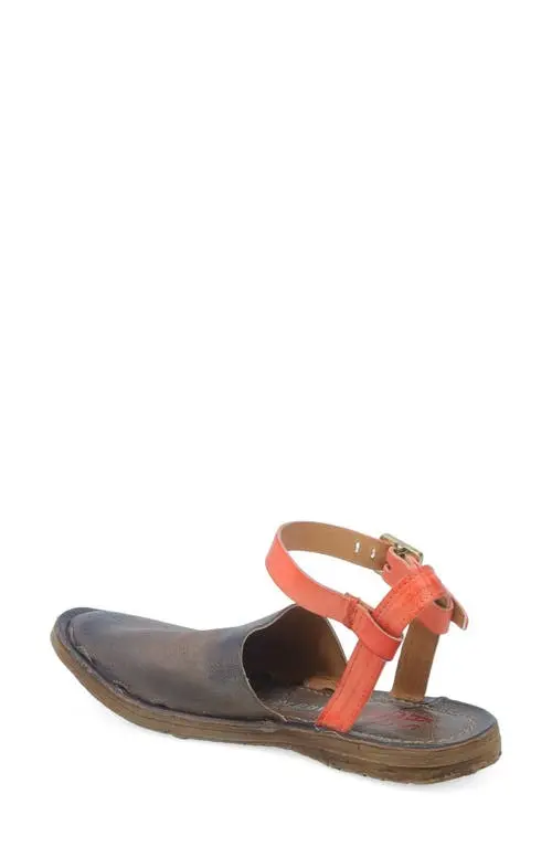 A.S.98 Rodrick Ankle Strap Flat - Chocolate