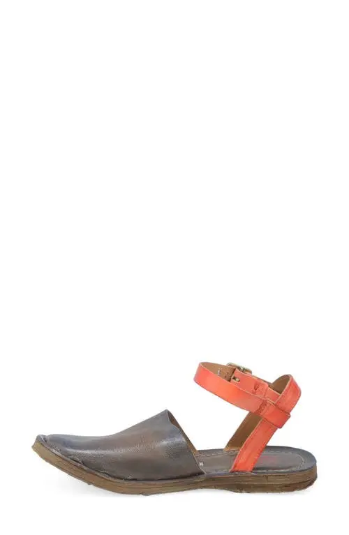 A.S.98 Rodrick Ankle Strap Flat - Chocolate