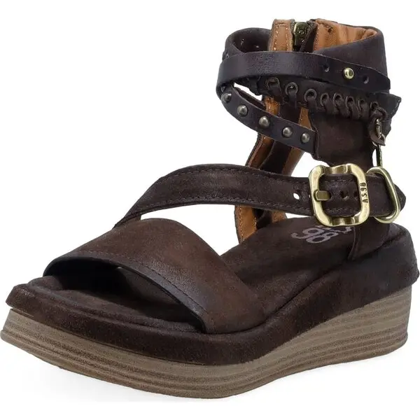 A.S.98 Spaulding Ankle Strap Sandal - Brown