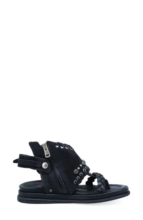 A.S.98 Sullivan Ankle Strap Sandal - Black