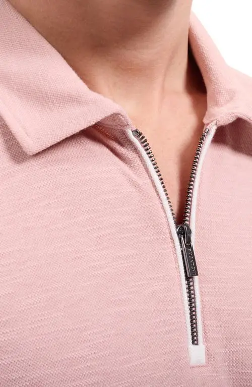 Bugatchi Quarter Zip Polo - Dusty Pink