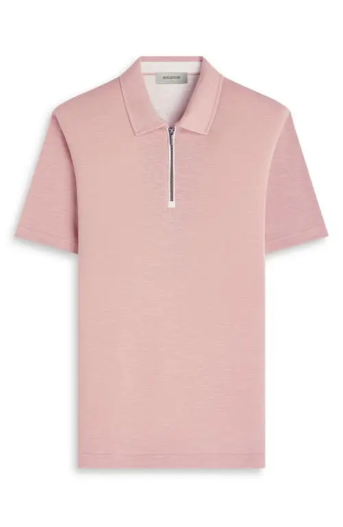 Bugatchi Quarter Zip Polo - Dusty Pink