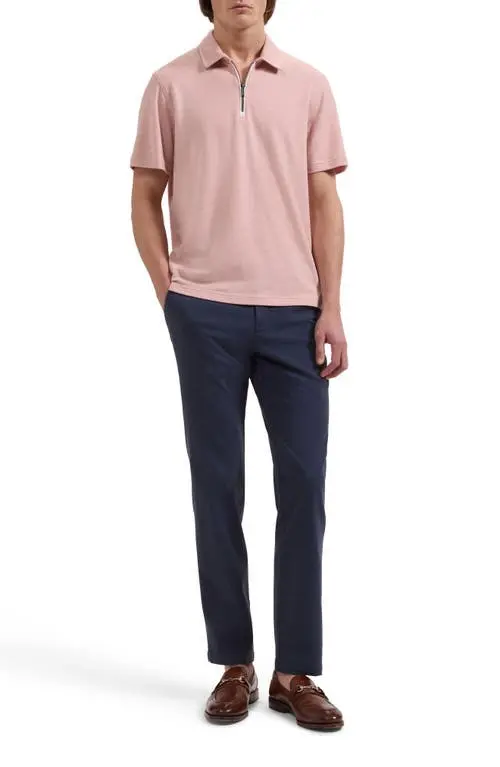 Bugatchi Quarter Zip Polo - Dusty Pink