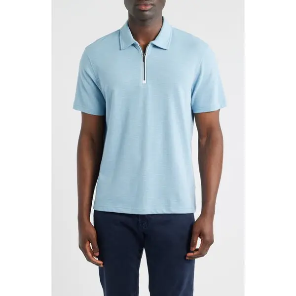 Bugatchi Quarter Zip Polo - Ether