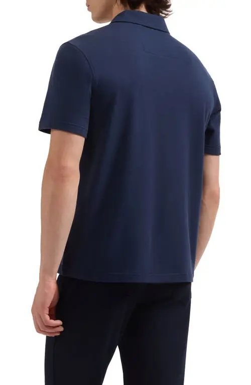 Bugatchi Quarter Zip Polo - Navy