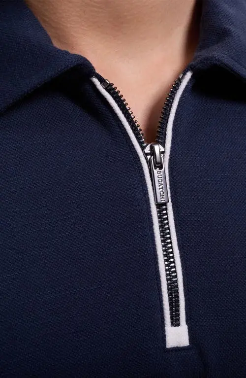Bugatchi Quarter Zip Polo - Navy