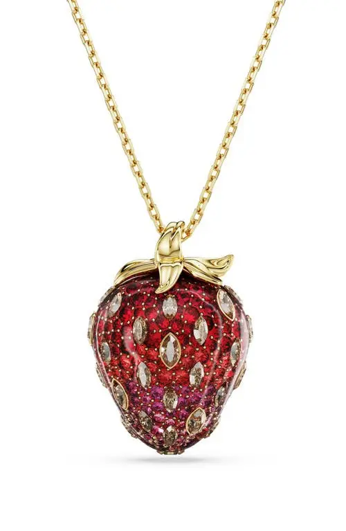 SWAROVSKI Idyllia Strawberry Pendant Necklace - Red/gold