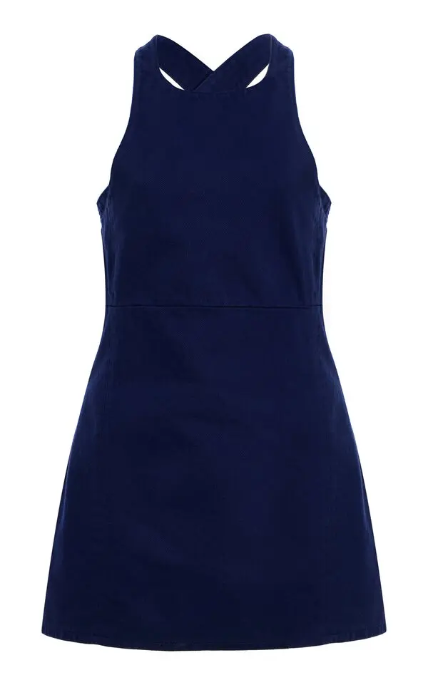 Miu Miu Cotton Gabardine Mini Dress - Blue