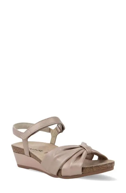 Naot Madame Ankle Strap Platform Wedge Sandal - Champagne Beauty