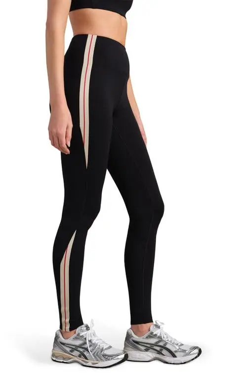 RHONE Retro Revive Side Stripe Leggings - Pure Black