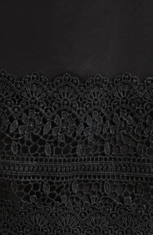 Elan Crochet Trim Cover-up Dress - Black