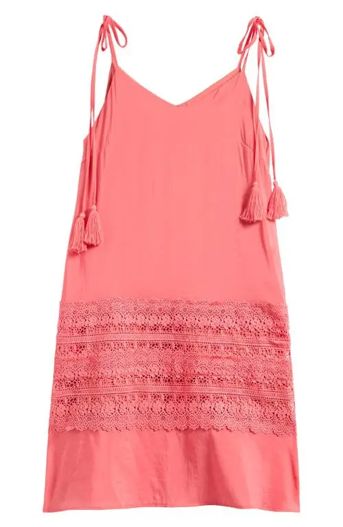 Elan Crochet Trim Cover-up Dress - Pink Bright