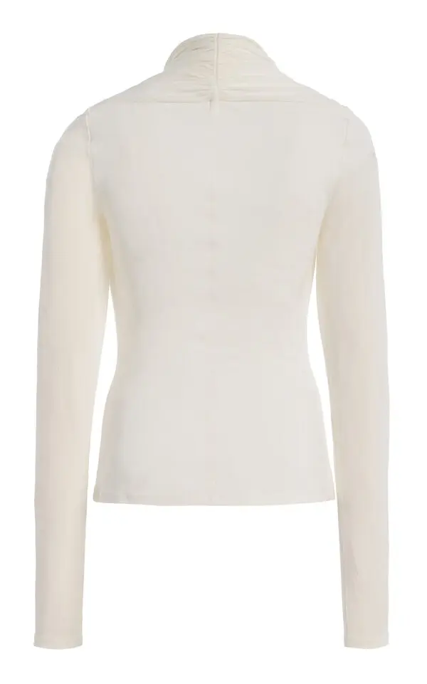 MEL USINE Therese Draped Jersey Top - White