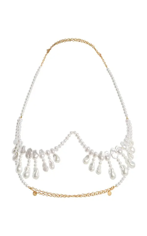Cult Gaia Gabrie Pearl Bralette - White