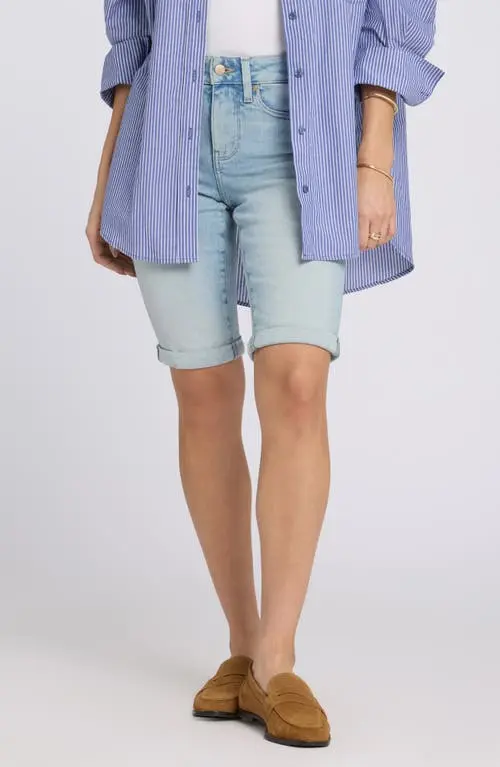 NYDJ Briella Roll Cuff Denim Bermuda Shorts - Keys View
