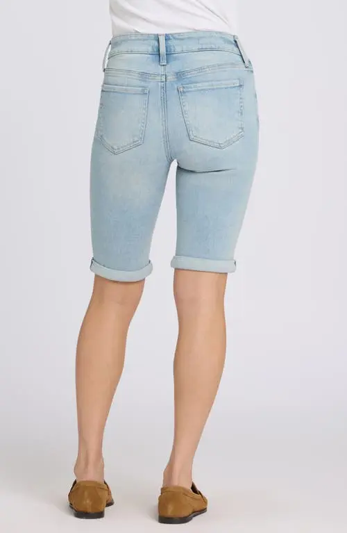 NYDJ Briella Roll Cuff Denim Bermuda Shorts - Keys View