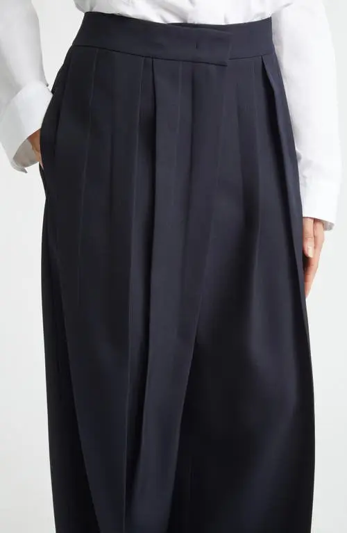 JIL SANDER Irregular Pleated Wool Gabardine Trousers