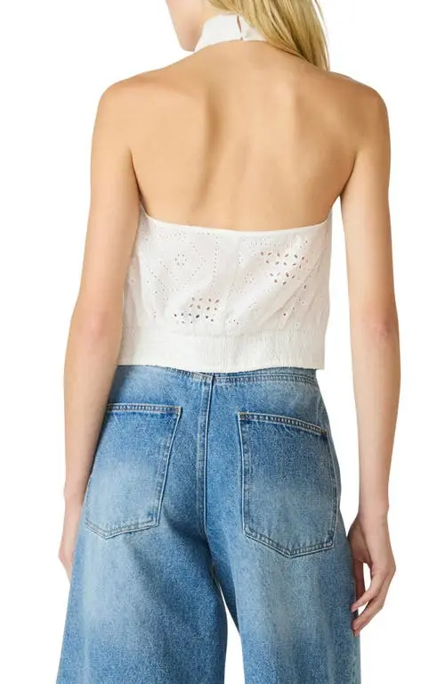 Steve Madden Lou Eyelet Embroidered Halter Top