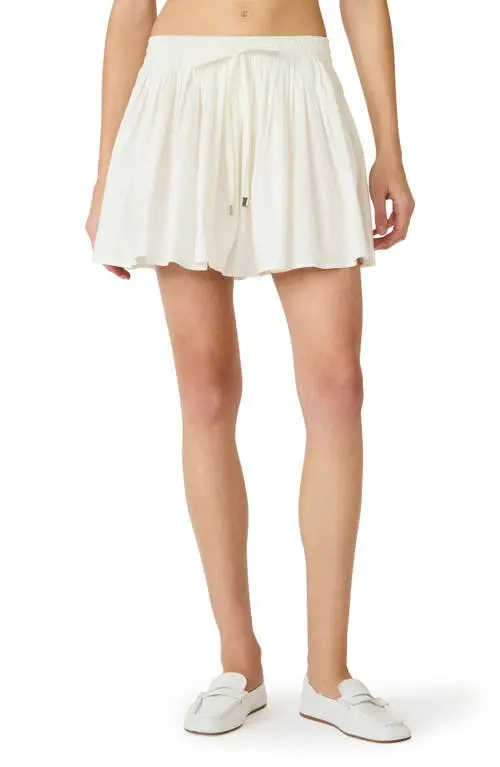 Steve Madden Tyria Pearly Stretch Cotton Pleated Miniskirt - Antique